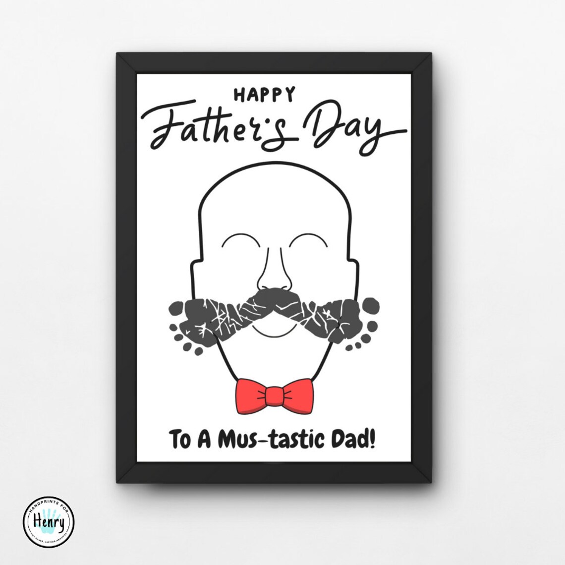 Father's Day Mustache Handprint Art Craft Activities for Kids, You're a ...