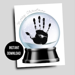 Christmas Snow Globe Handprint Kids Art Crafts, Gift for Parents From ...