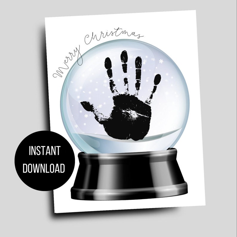 Christmas Snow Globe Handprint Kids Art Crafts, Gift for Parents From ...