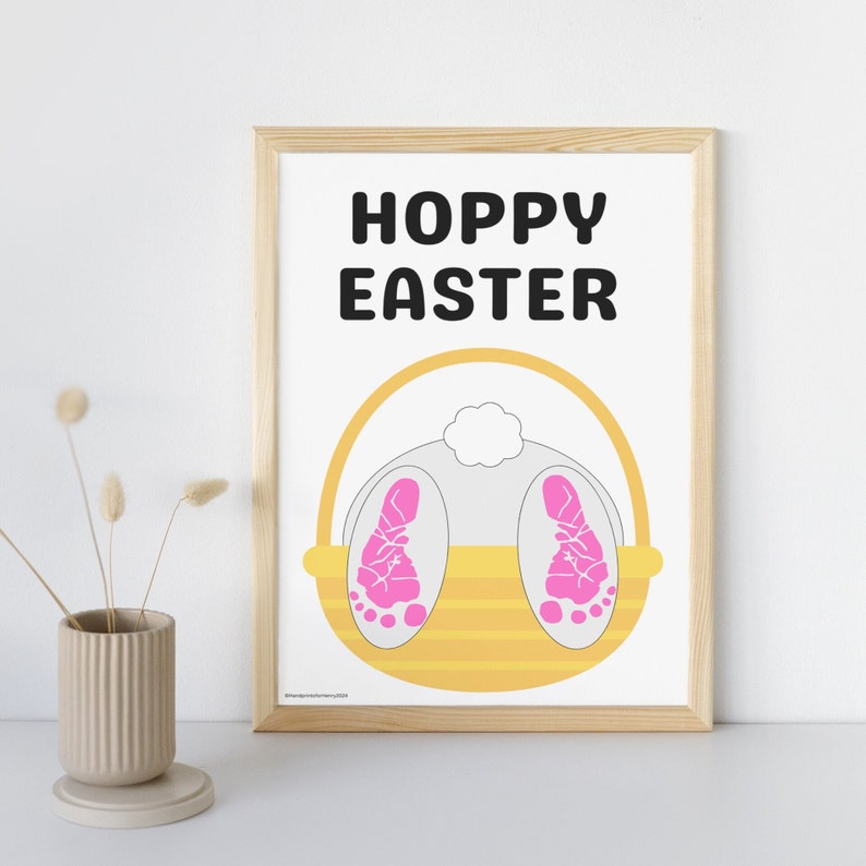Hoppy Easter Footprint Bunny Craft, Happy Spring Art Activities for ...