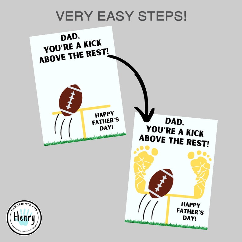 Father's Day Football Handprint Art Craft Activities for Kids, You're a ...