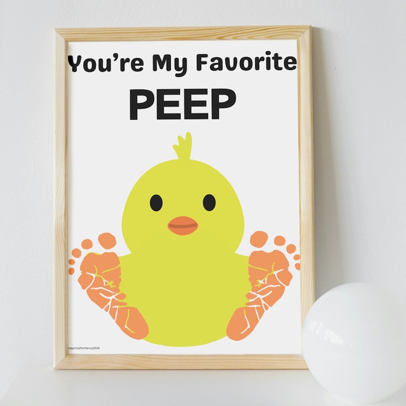 Favorite Peep Handprint Easter Craft, Spring Chick Art Activities for ...