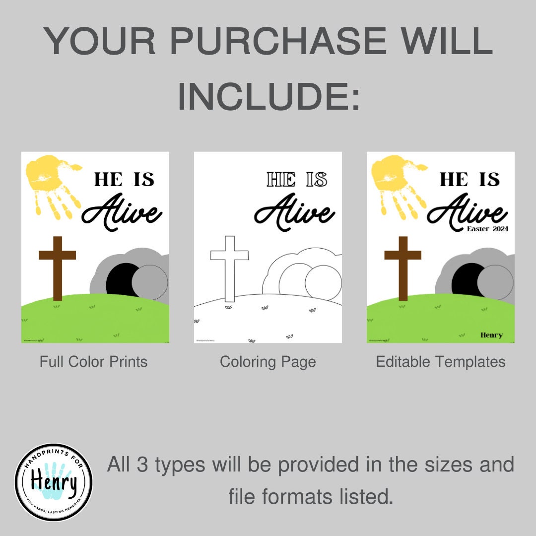 He is Alive Handprint Easter Craft, Spring Art Activities for Toddlers ...