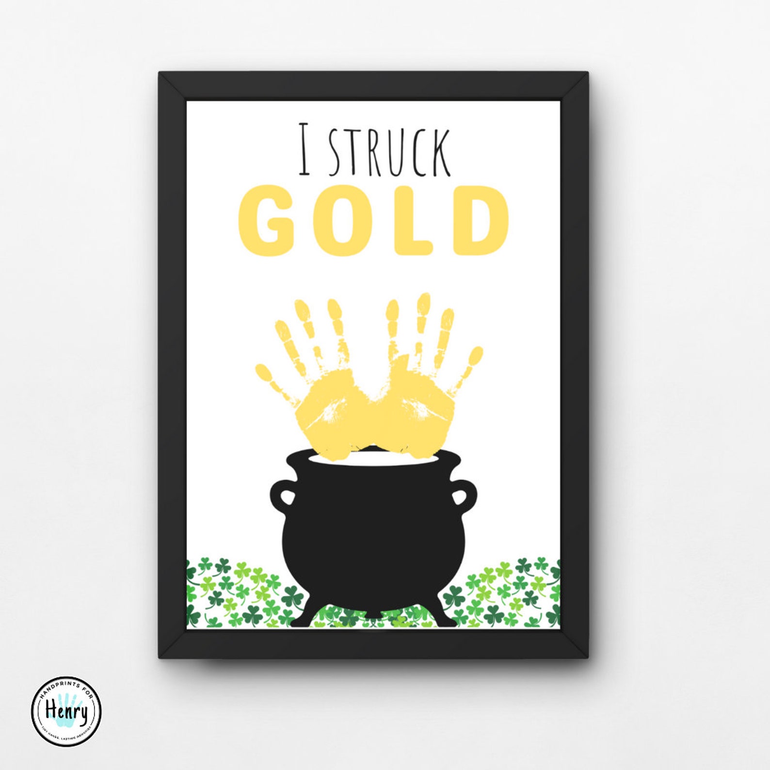 Pot of Gold St Patricks Day Handprint Art Craft, Spring Paint Play Kids ...