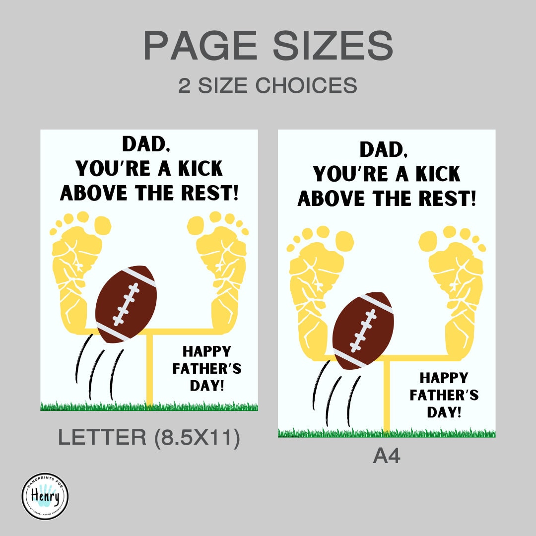 Father's Day Football Handprint Art Craft Activities for Kids, You're a ...