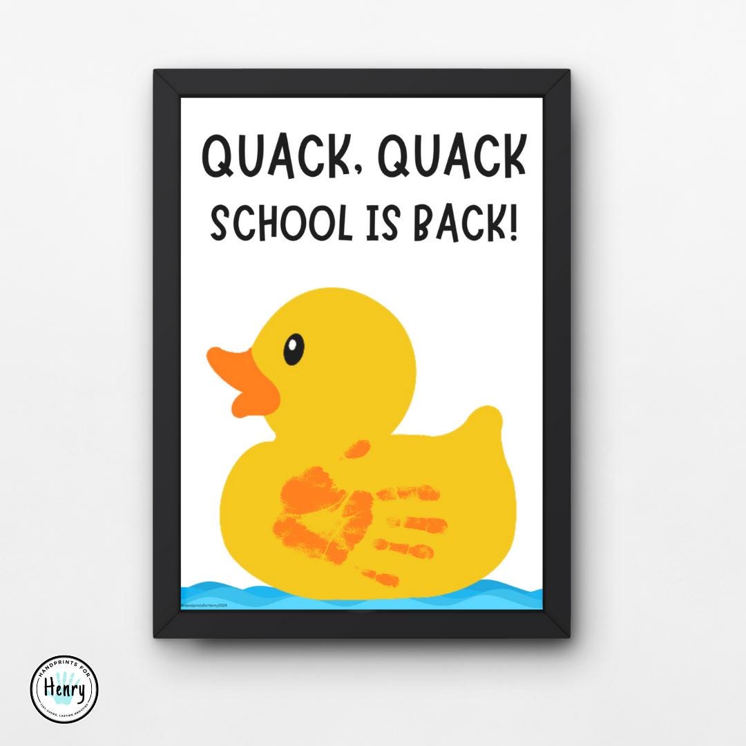 DIY Duck Back to School Handprint Art Craft, Quack First Day Activities ...