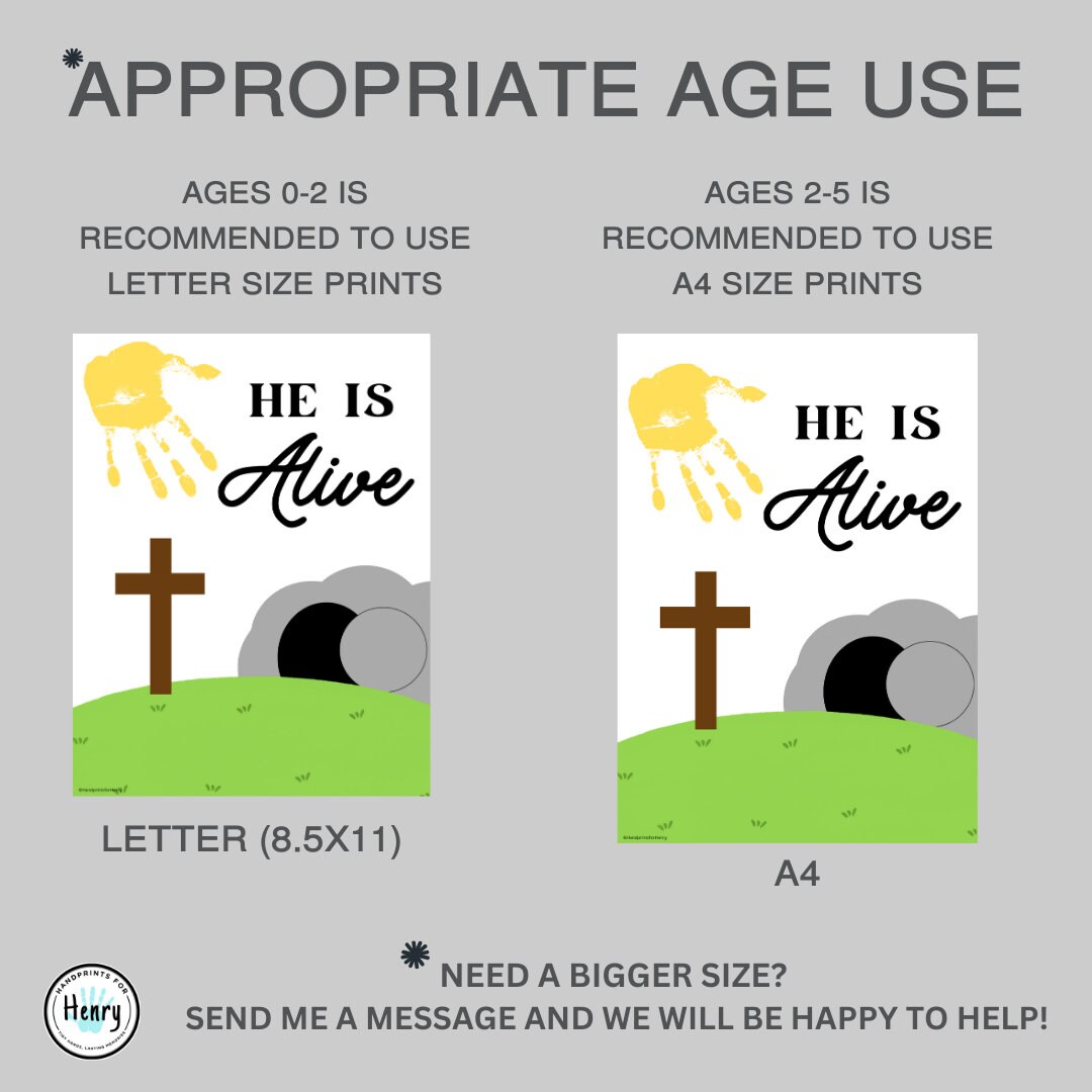 He is Alive Handprint Easter Craft, Spring Art Activities for Toddlers ...