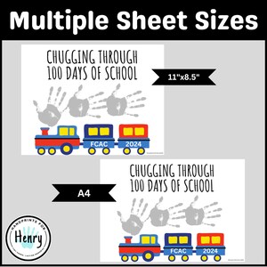 Train 100th Day of School, DIY Choo Choo Handprint Art Craft, Editable ...