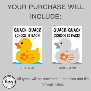 DIY Duck Back to School Handprint Art Craft, Quack First Day Activities ...