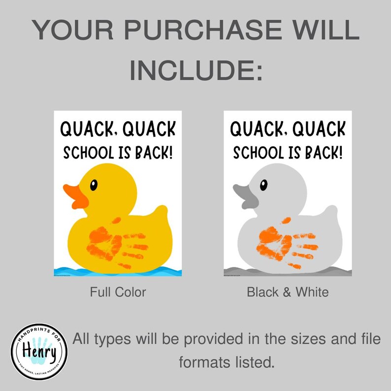 DIY Duck Back to School Handprint Art Craft, Quack First Day Activities ...