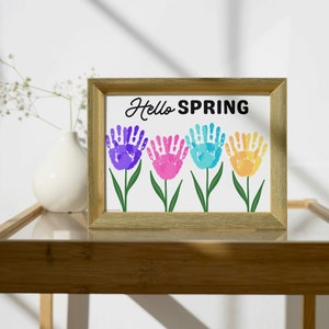 Hello Spring Flowers Handprint Craft, Easter Art Activities for ...