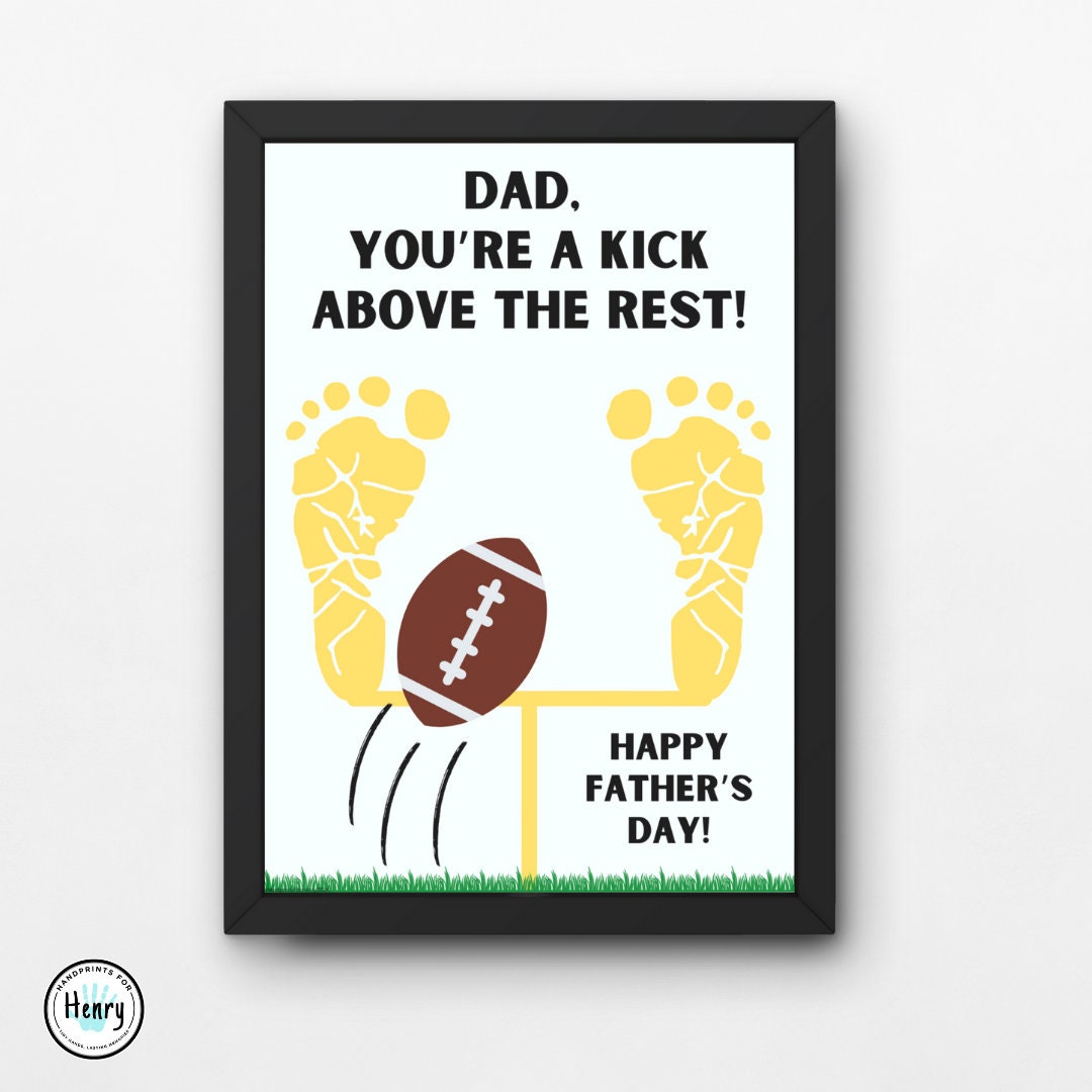 Father's Day Football Handprint Art Craft Activities for Kids, You're a ...