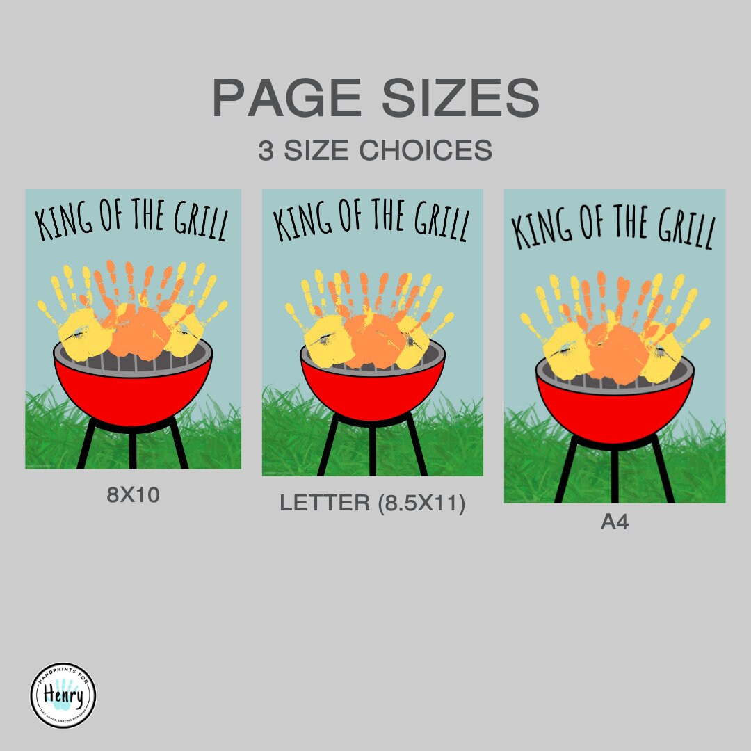 Father's Day Grill Master Handprint Art Craft Activities for Kids, King ...