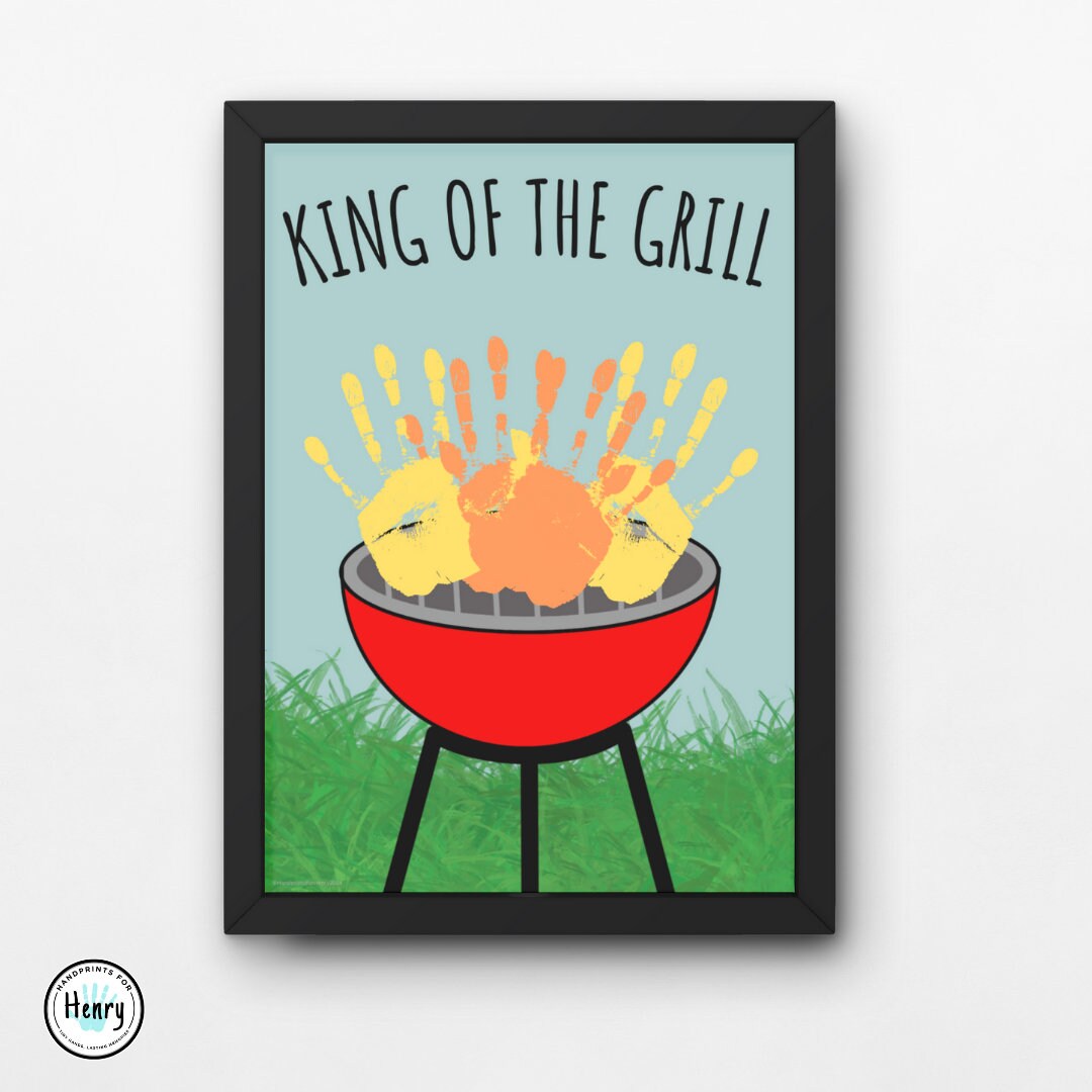 Father's Day Grill Master Handprint Art Craft Activities for Kids, King ...
