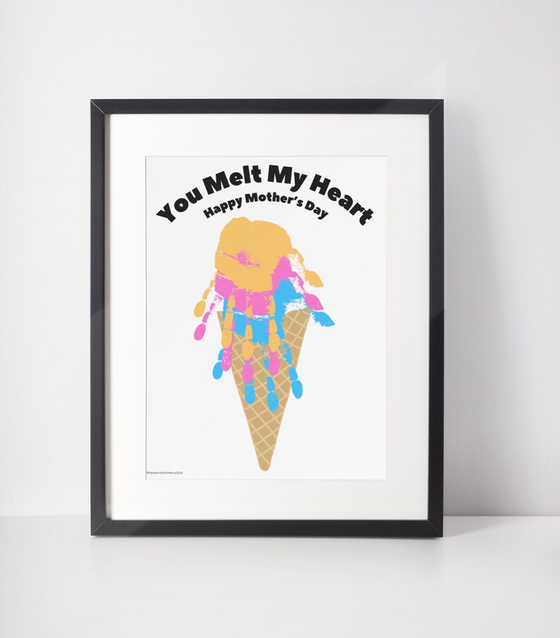Mother's Day Ice Cream Handprint Craft, Spring Art Activity Toddlers ...