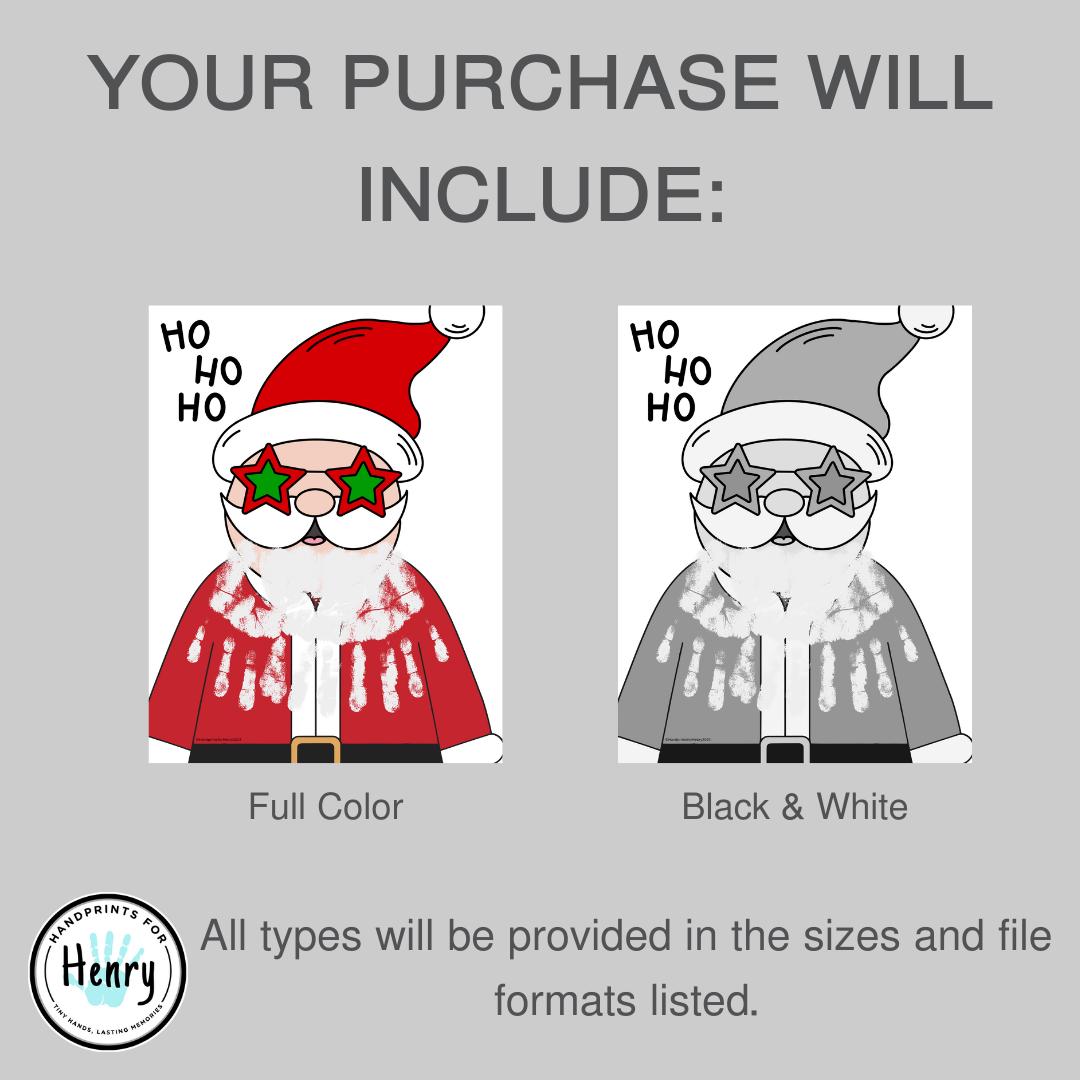 Santa Claus Christmas Handprint Art Craft Activity for Toddlers, St ...