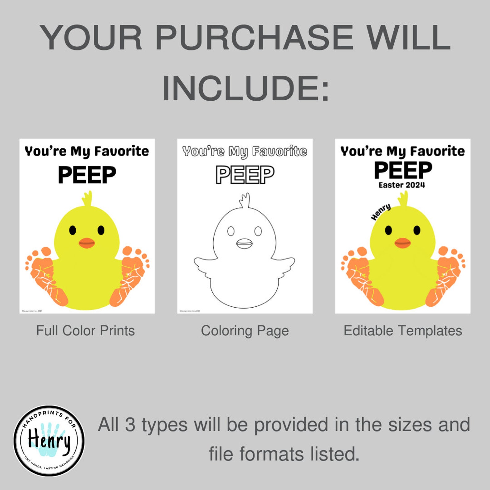 Favorite Peep Handprint Easter Craft, Spring Chick Art Activities for ...