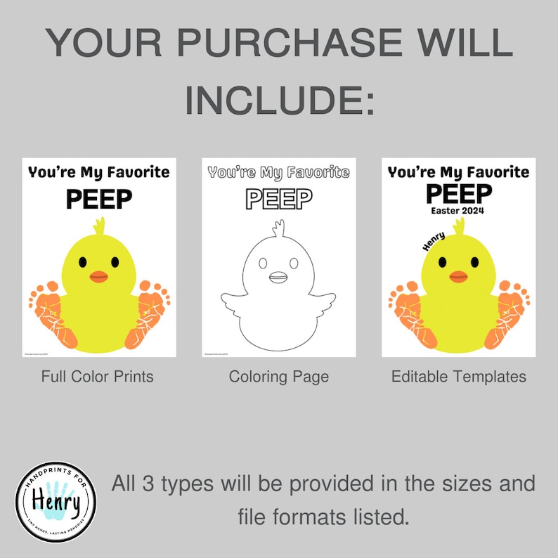 Favorite Peep Handprint Easter Craft, Spring Chick Art Activities for ...