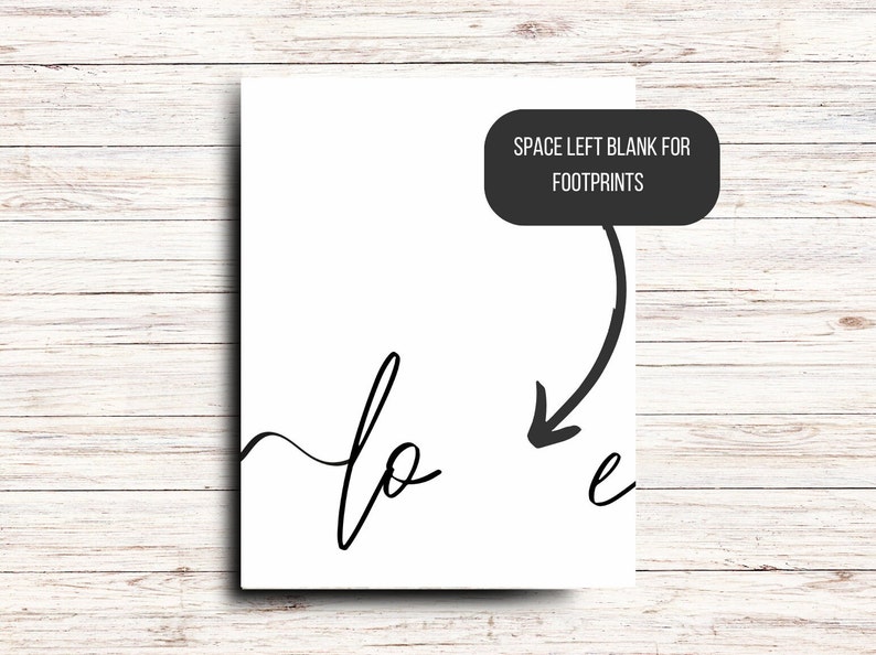 Love Footprint Wall Art Printable, Kids Foot Print Keepsake, Wall Hang ...