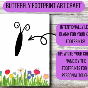 Butterfly Flower Garden Handprint Footprint Art Craft Project - Etsy