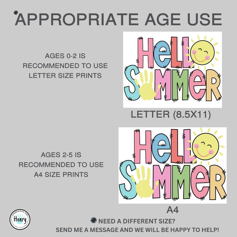 Hello Summer Handprint Art Craft Activities for Toddlers, Kids Sensory ...