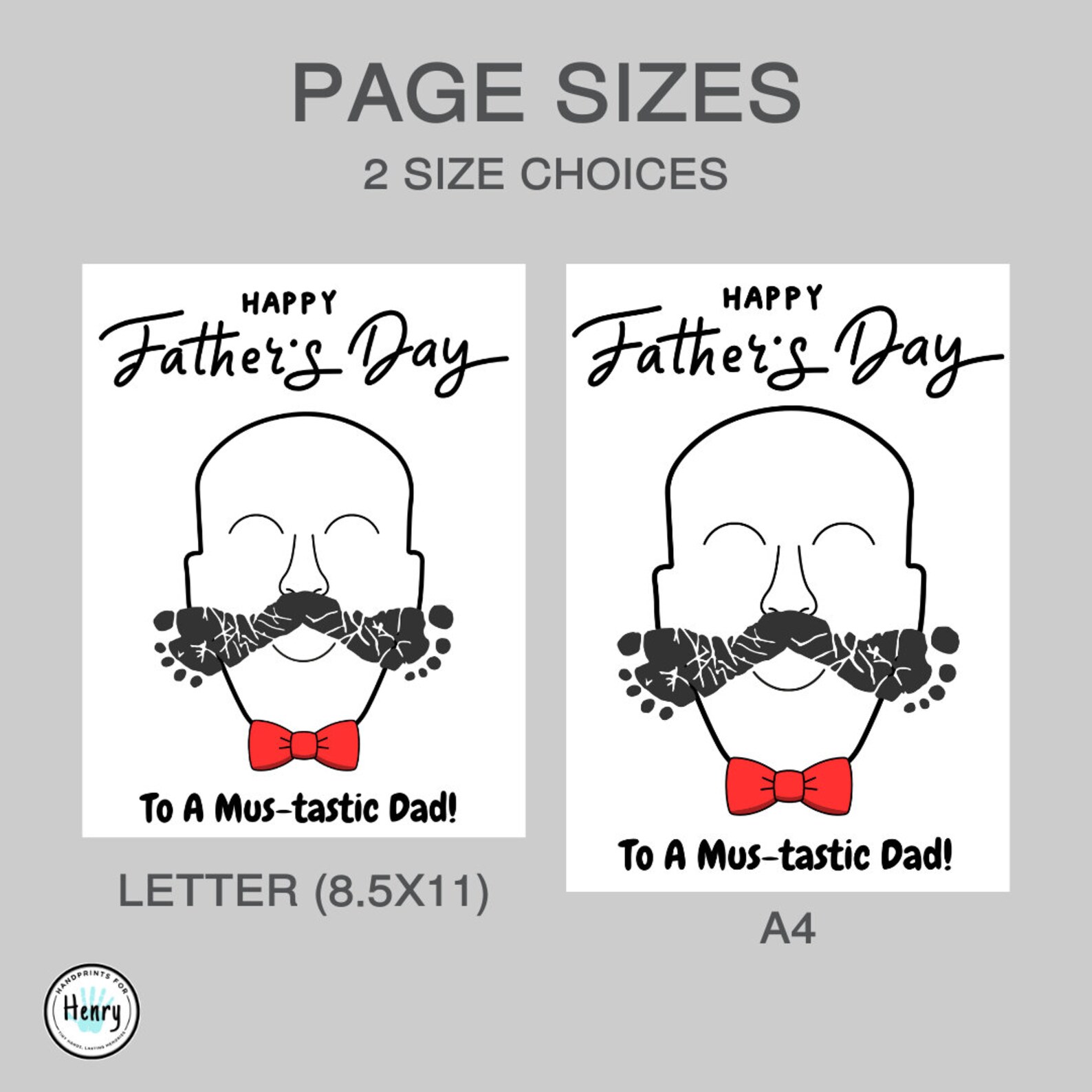 Father's Day Mustache Handprint Art Craft Activities for Kids, You're a ...