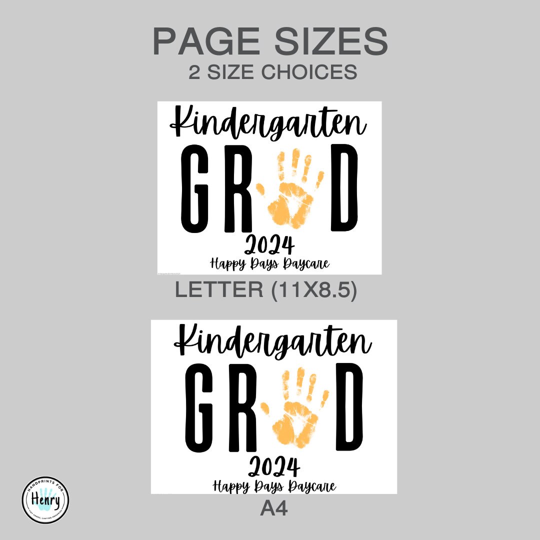 Class of 2024 Kindergarten Graduation, Kinder Handprint Art Craft ...