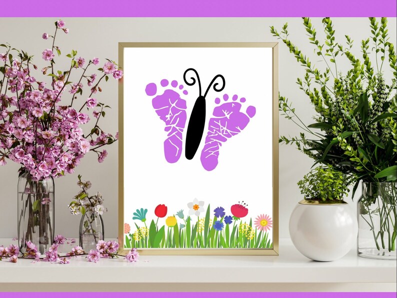 Butterfly Flower Garden Handprint Footprint Art Craft Project for Baby ...