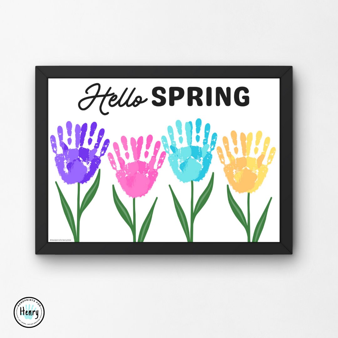 Hello Spring Flowers Handprint Craft, Easter Art Activities for ...