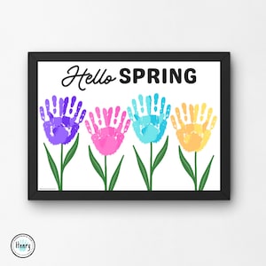 Hello Spring Flowers Handprint Craft, Easter Art Activities for ...