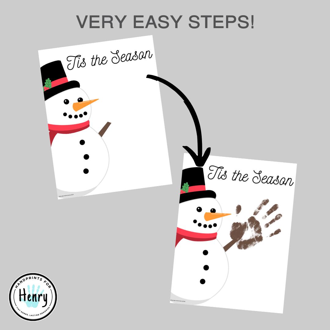 Snowman Christmas Handprint Art Craft Activity for Toddlers, Winter ...