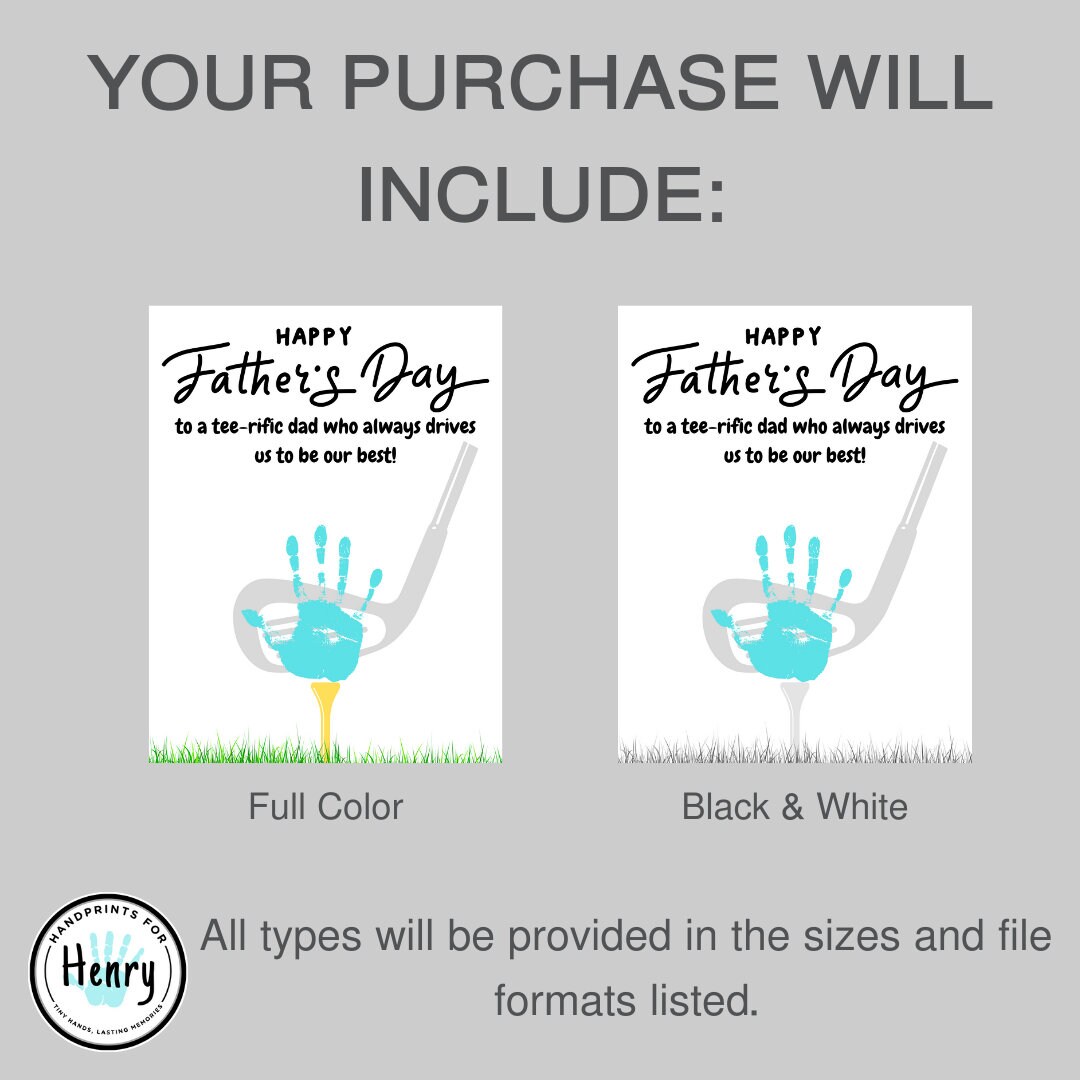 Father's Day Golf Handprint Art Craft Activities for Kids, You Are a ...