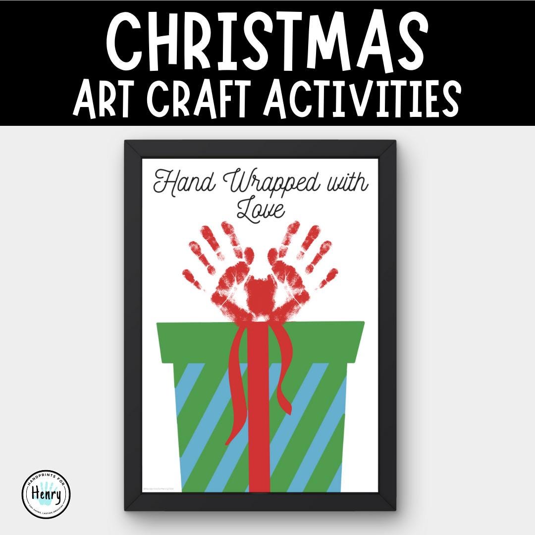 Present Christmas Handprint Art Craft Activity for Toddlers, Winter ...