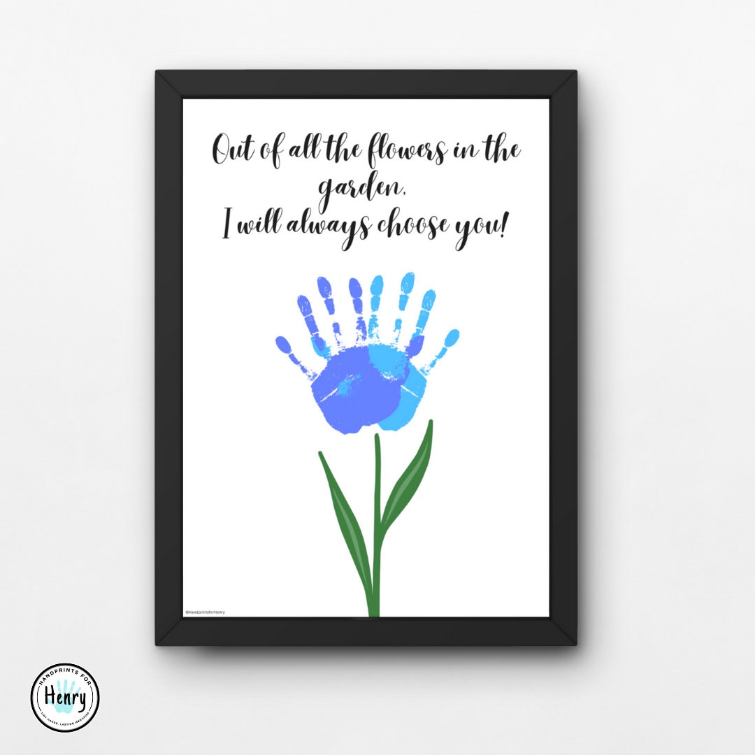 Mother's Day Flowers Handprint Craft, Spring Art Activity Toddlers Baby ...