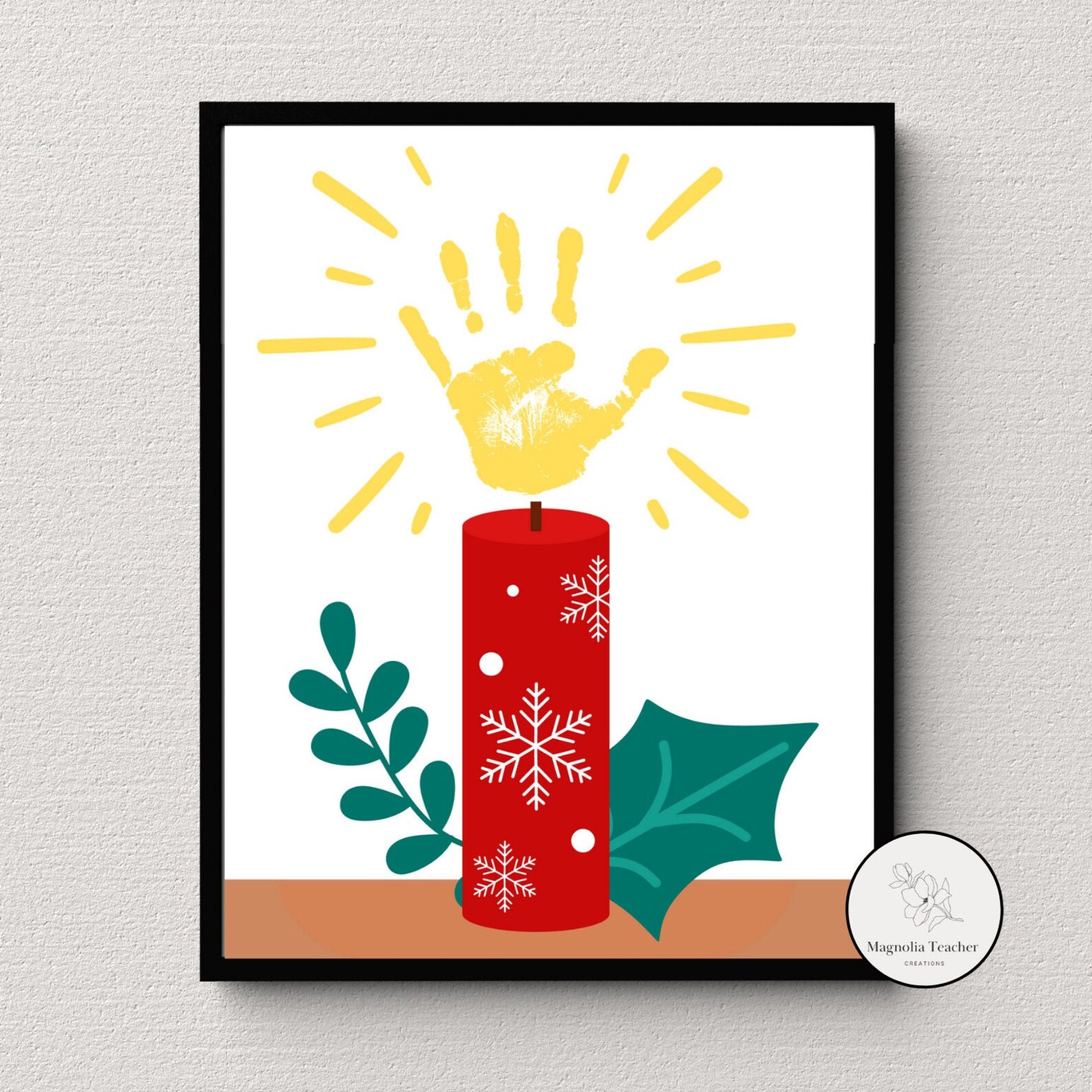 Candle Handprint Art Craft, Kids Christmas Light Sunday School Lesson ...