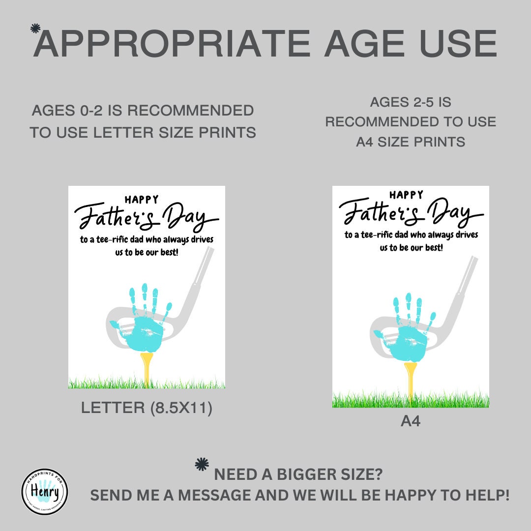 Father's Day Golf Handprint Art Craft Activities for Kids, You Are a ...