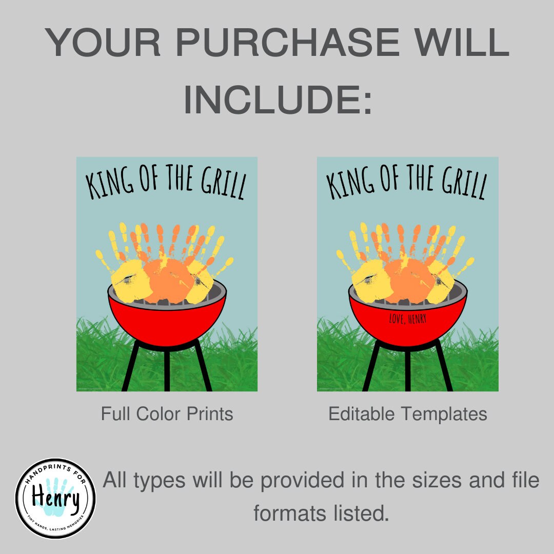 Father's Day Grill Master Handprint Art Craft Activities for Kids, King ...