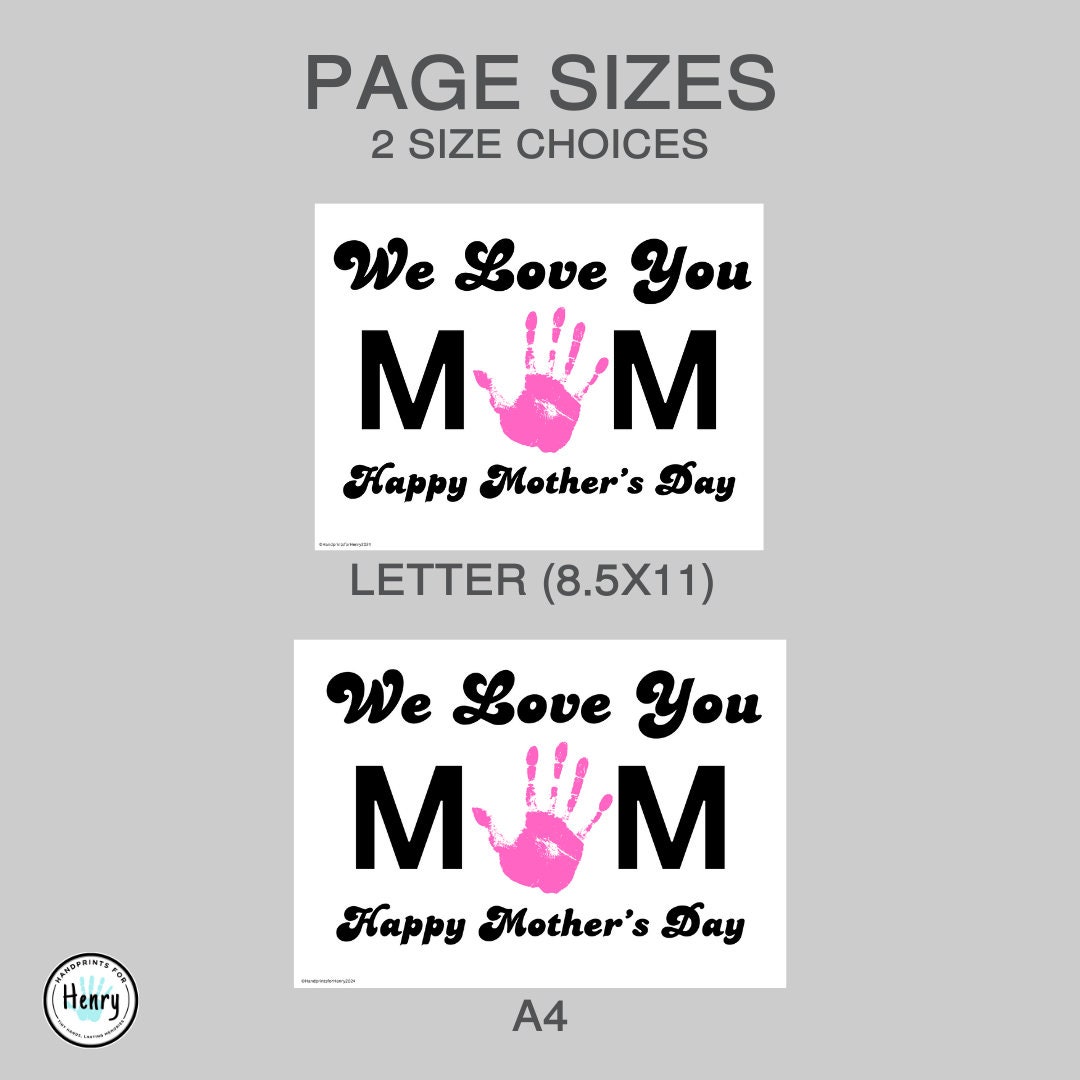 Mother's Day Handprint Craft, We Love You Mom Spring Art Activity ...