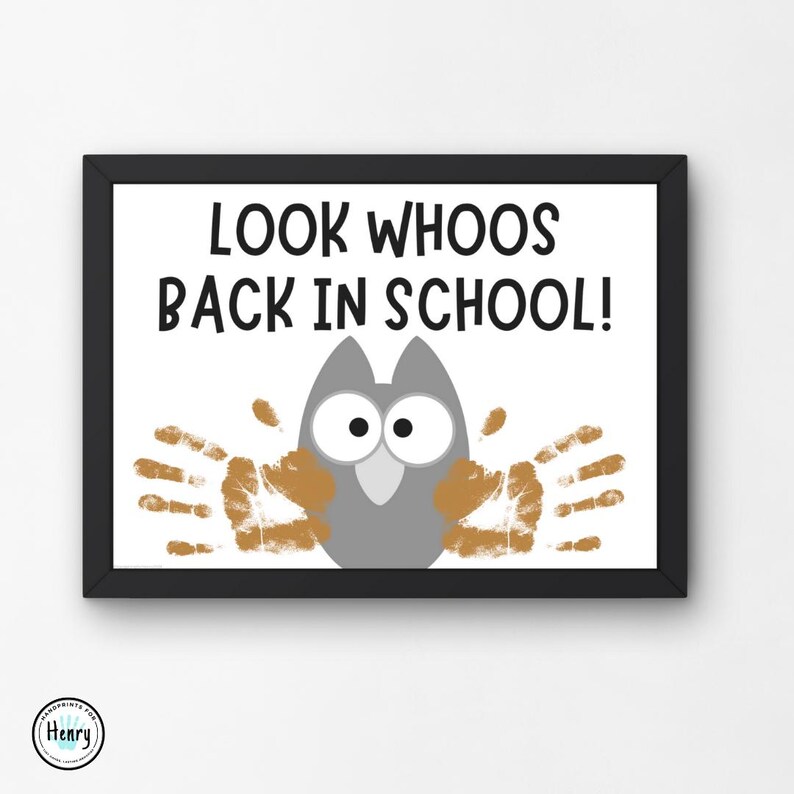 DIY Owl Bird Back to School Handprint Art Craft, Looks Whoos First Day ...