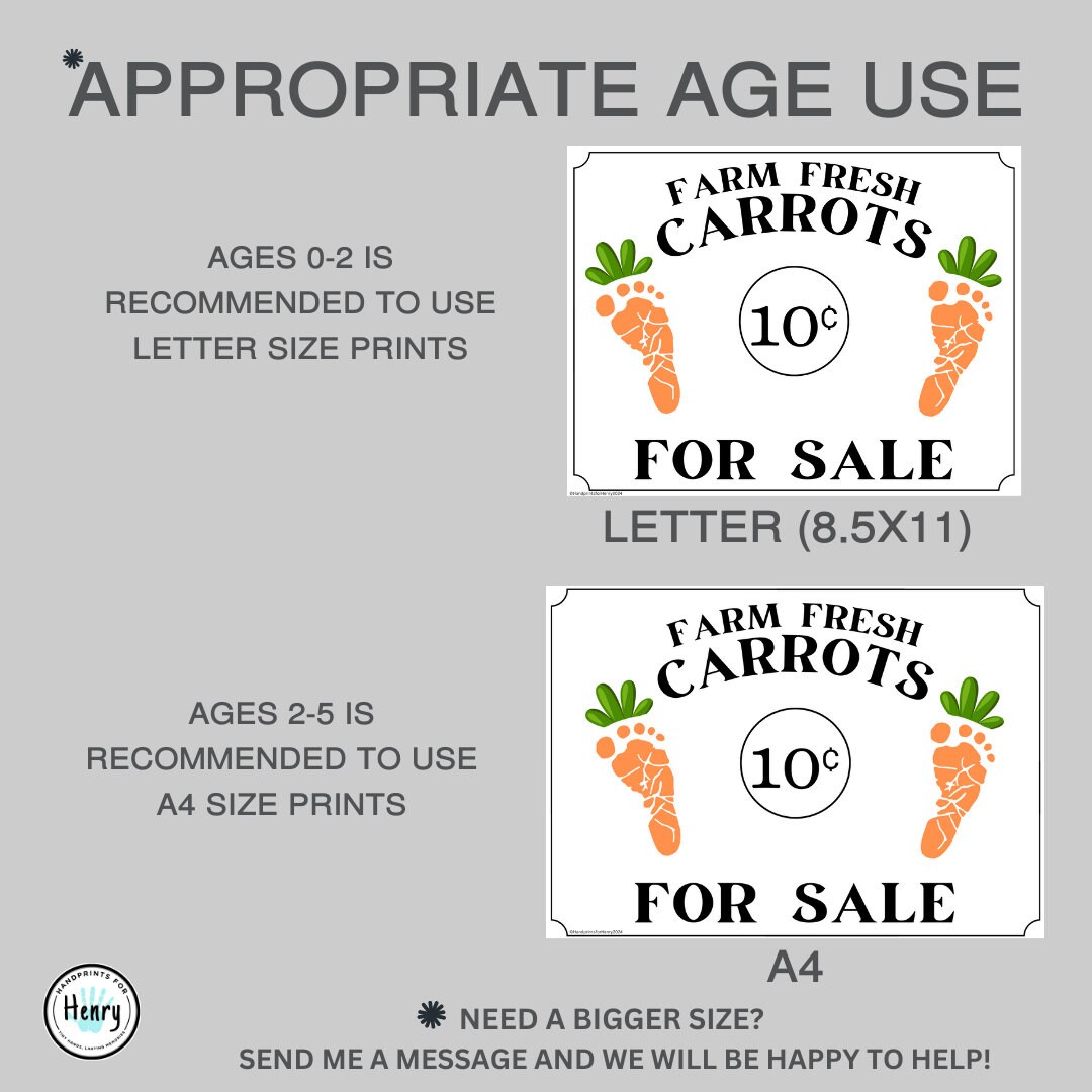 Carrot Sale Spring Footprint Craft, Easter Bunny Art Activities for ...