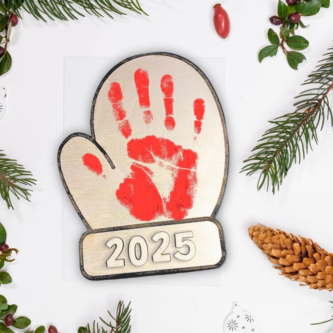 Baby's Christmas Keepsake, Handprint DIY Winter Ornament, Holiday Decor ...