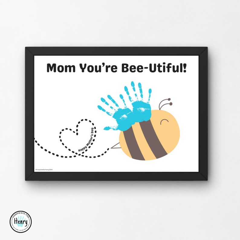 Mother's Day Bee Handprint Craft, Beautiful Spring Art Activity ...