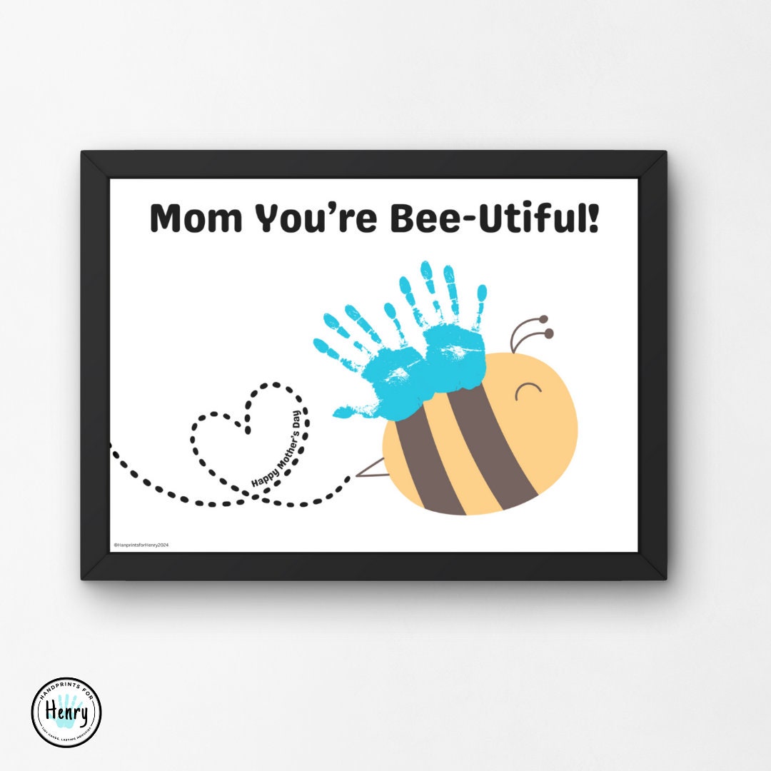 Mother's Day Bee Handprint Craft, Beautiful Spring Art Activity ...
