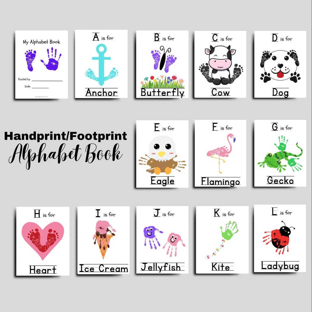 Alphabet ABC A-Z Handprint Footprint Art Craft Phonic Book - Etsy Canada