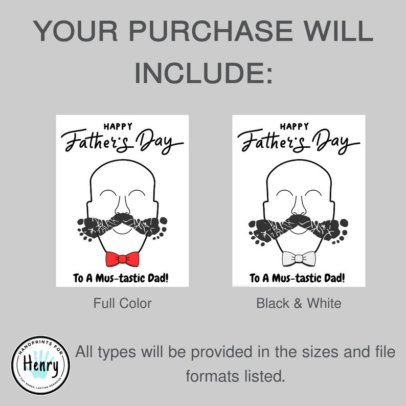 Father's Day Mustache Handprint Art Craft Activities for Kids, You're a ...
