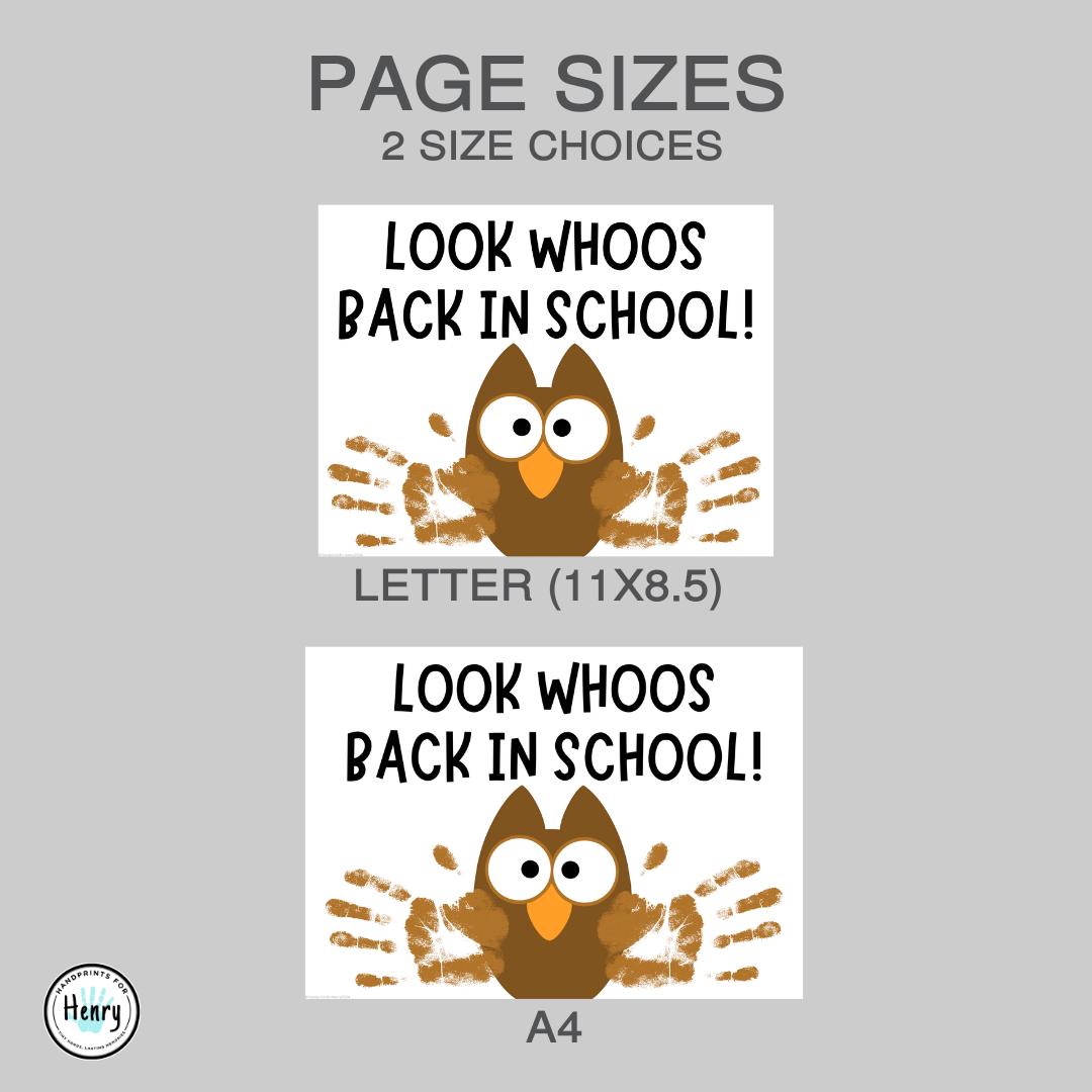 DIY Owl Bird Back to School Handprint Art Craft, Looks Whoos First Day ...