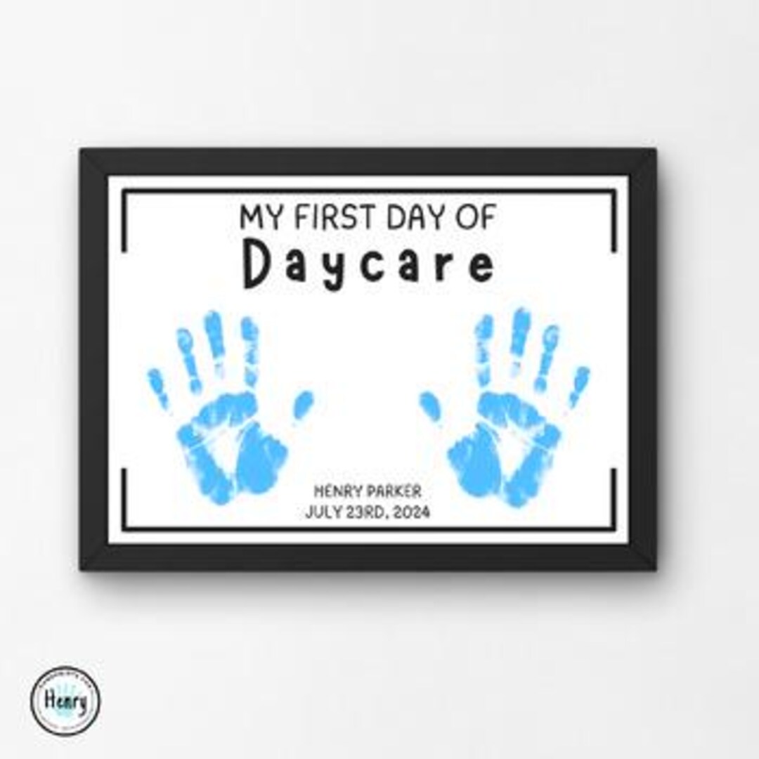 Daycare Back to School Craft, Baby First Day Handprint Art Ideas ...