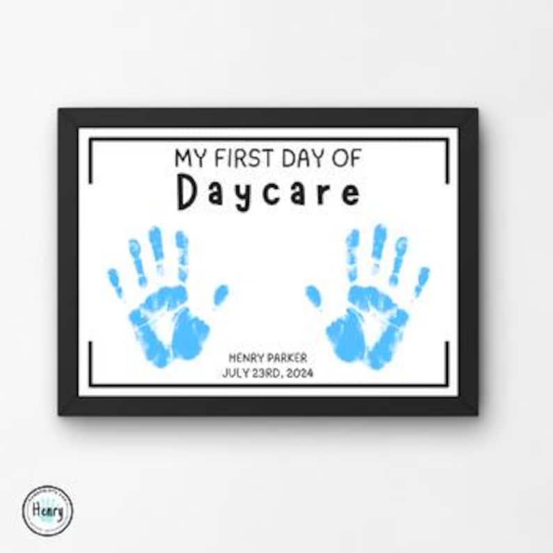 Daycare Back to School Craft, Baby First Day Handprint Art Ideas ...