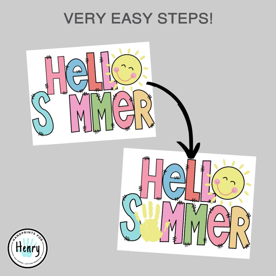 Hello Summer Handprint Art Craft Activities for Toddlers, Kids Sensory ...