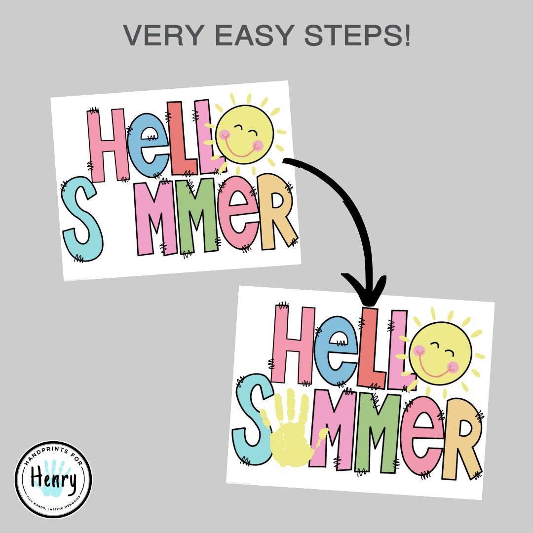 Hello Summer Handprint Art Craft Activities for Toddlers, Kids Sensory ...